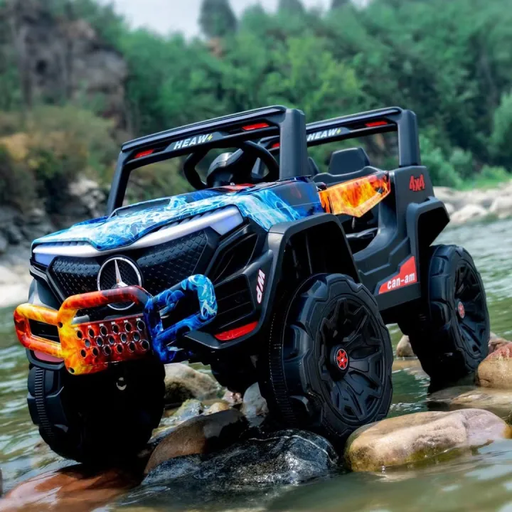 KIDS ELECTRIC RECHARGEABLE RIDE JEEP REMOTE CONTROLE 12 V, 3 MOTER , 1 ...