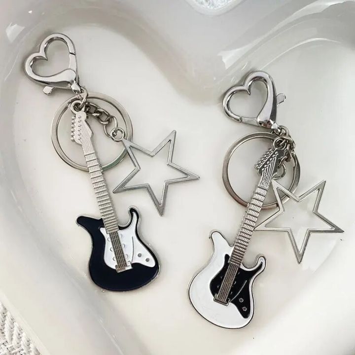 Guitar Love Heart Star Key Chain for Women Men Girl Y2K Harajuku ...