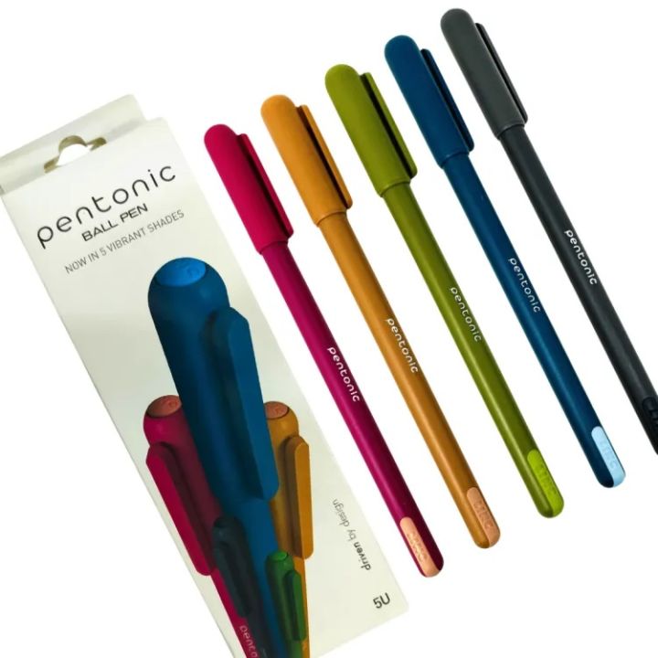 Pentonic 0.7 mm Ball Point Pen | 5 Pieces Pack | Vibrant Multicolor ...