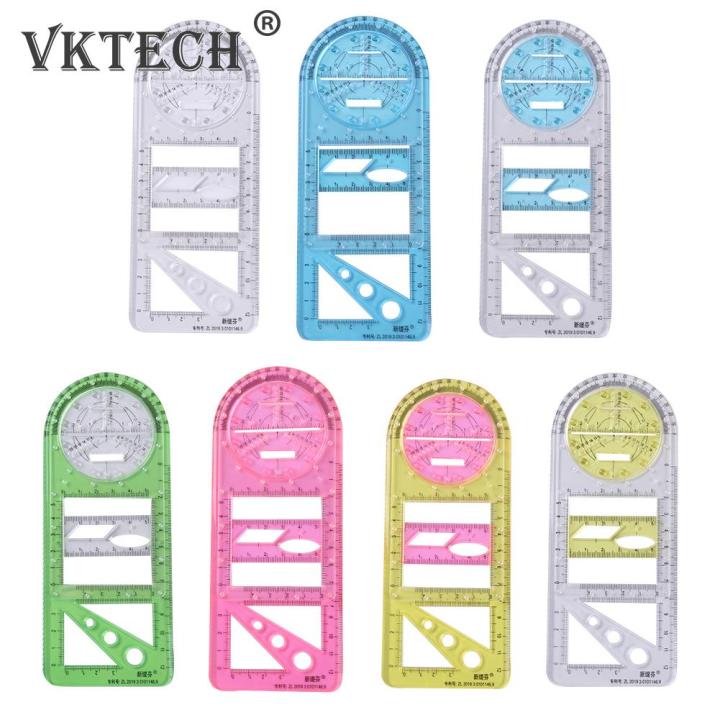 Multifunctional Geometric Drawing Ruler Students Rotatable Mathematical ...