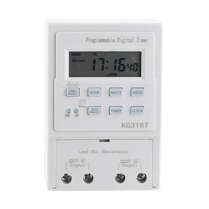 Smart Home Microcomputer Digital Timer Switch 30A AC 220V Programmable ...