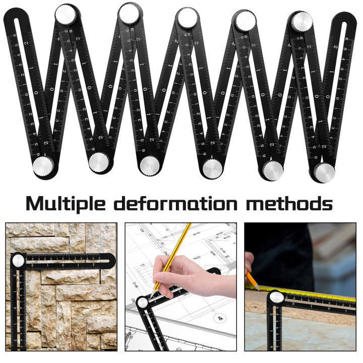 12 Fold Aluminium Alloy Ruler Multi Angle Measuring Rulers Ceramic Tile ...
