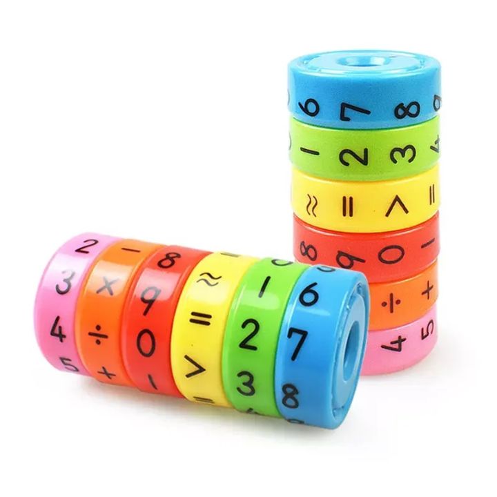6pcs Magnetic Mathematics Numerals Cylinder Learning Math Preschool ...