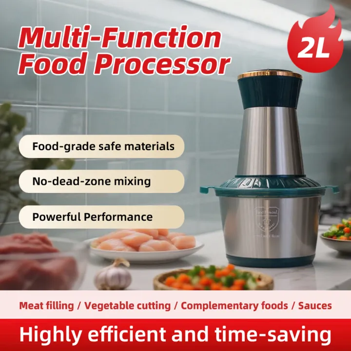 2L Stainless Steel Electric Kitchen Meat Grinder Double Speed Food ...
