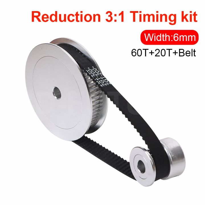 GT2 Timing Belt Pulley 60teeth 20teeth Reduction 3:1/1:3 belt width 6mm ...