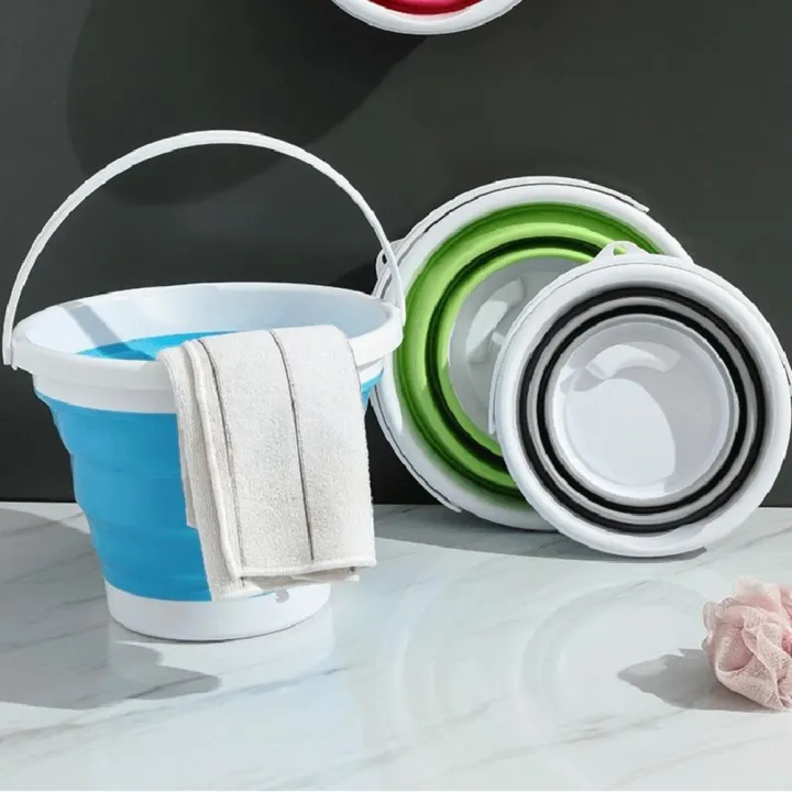 Foldable Bucket Collapsible Bucket with Strong Flexible Design Plastic ...
