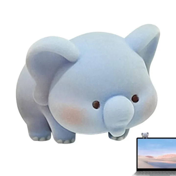 Cute Panda Dog Pig Computer Screen Ornaments Flocking Animal Model ...