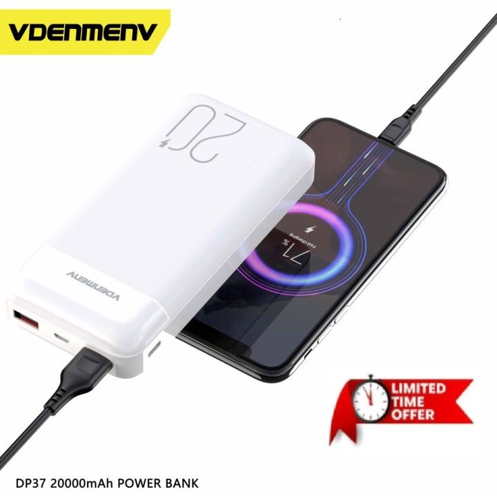 Denmen DP37 20000mah Power bank 2 USB, Type-C, Micro USB - 20,000mah Powerbank | Daraz.lk