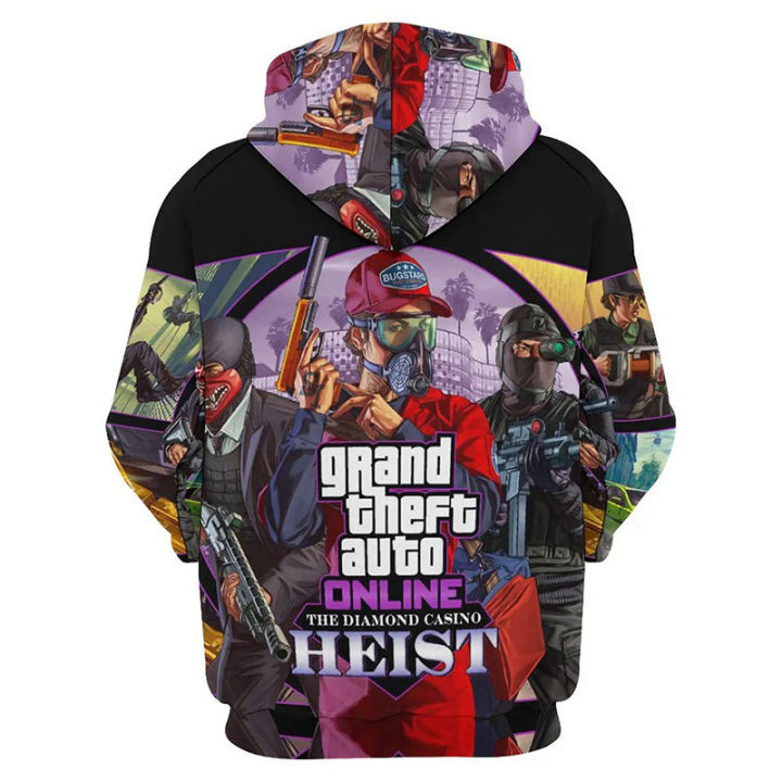 Grand Theft Auto Graphic Hoodie Men Clothing 3D Game GTA Printed New in ...