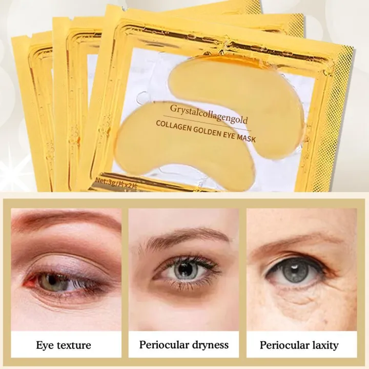 5 Pairs Crystal Collagen Gold Eye Mask Under Eye Patch Anti-Aging Anti ...