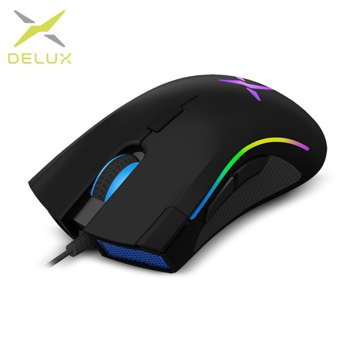 Delux M625 PMW3360 Sensor Gaming Mouse 12000DPI 12000FPS 7 Buttons RGB ...