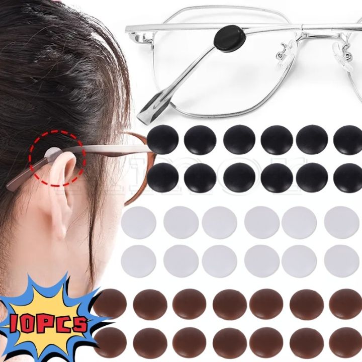 10Pcs Fixed Eyeglasses Grip Transparent Round Silicone Glasses Leg ...