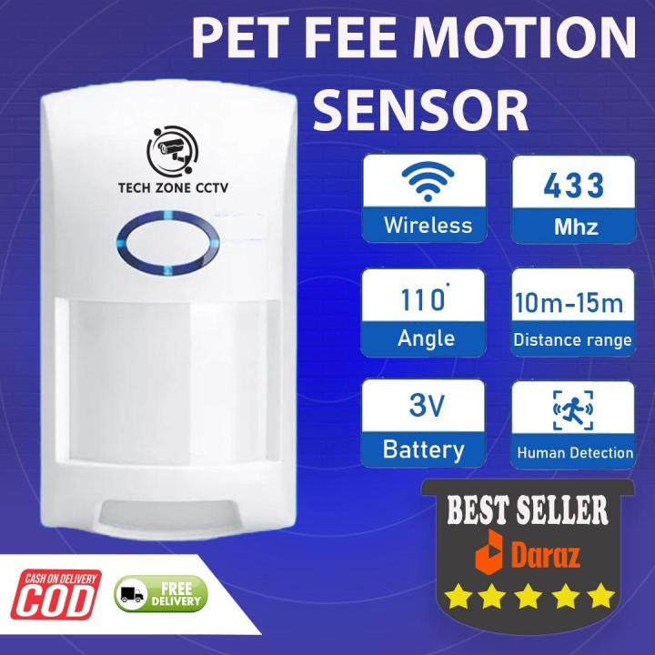Remote Control Smart Home Security Alarm Human Detector 25kg Pet Immune ...