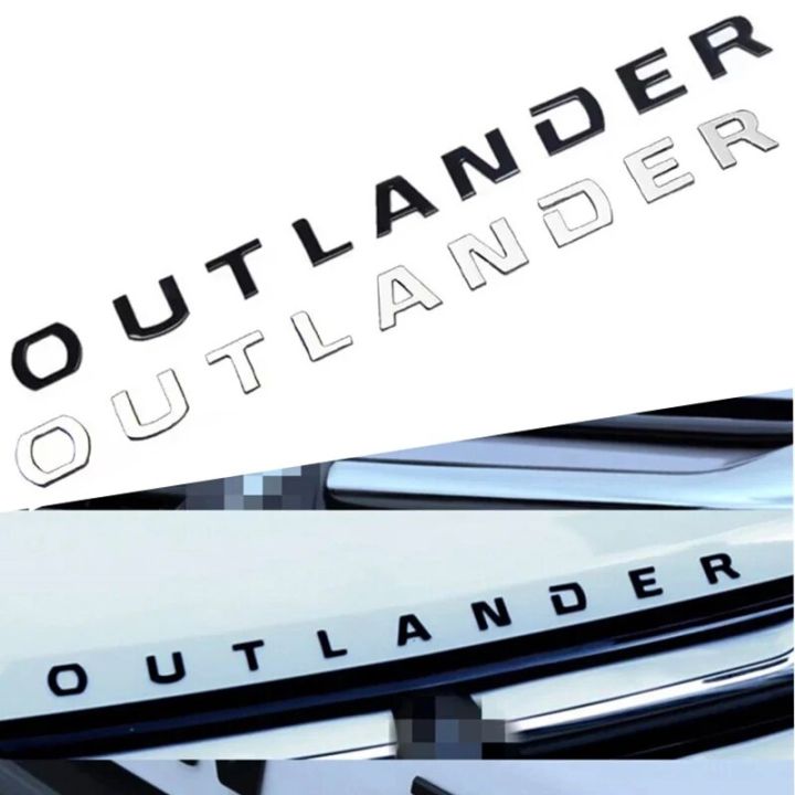 3D ABS Black OUTLANDER Logo Letter Car Front Hood Emblem Bonnet Badge ...