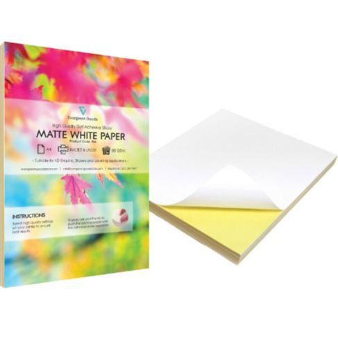 A4 Blank White MATTE Self Adhesive Sticker Paper Shipping Matt Sheet ...