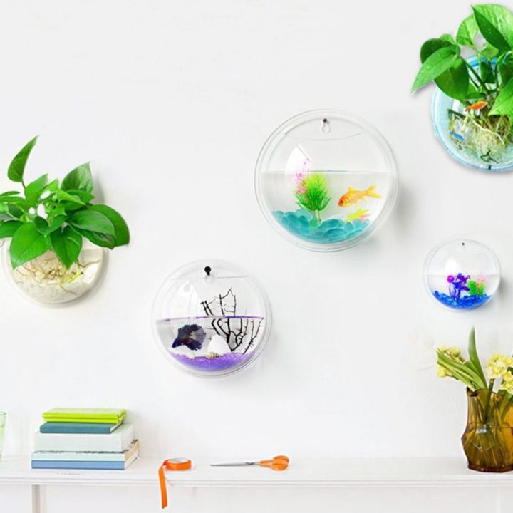 Wall Hydroponic Transparent Vase Acrylic Wall Mounted Fish Transparent ...