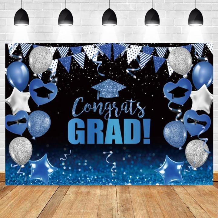 Graduation Party Backdrop Class and Golden Glitter Bokeh Spots ...