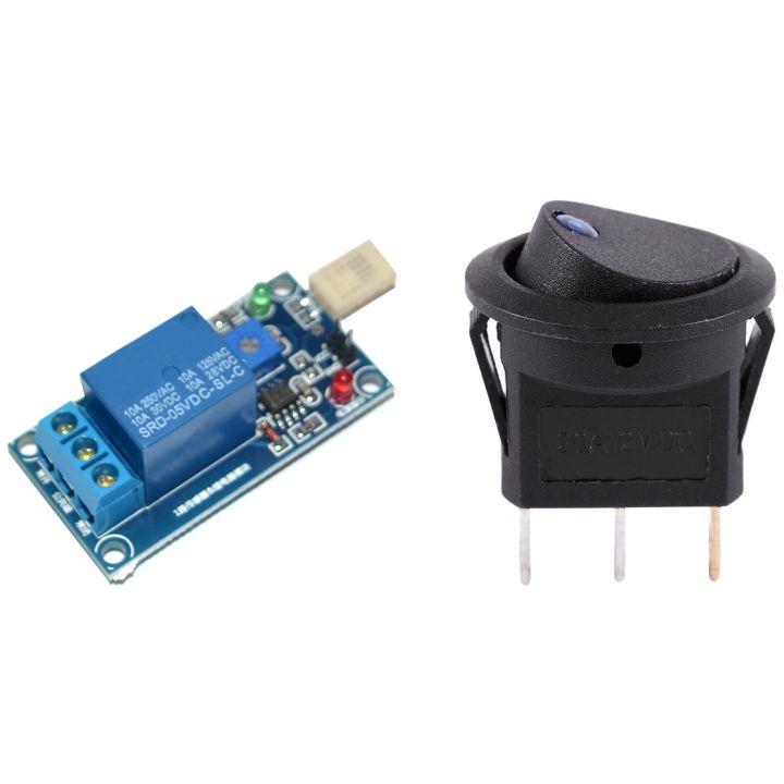 (COKP) 12V LED Inverter Rocking Rocker Switch ROUND SPST ON-OFF & T9 DC5V Humidity Sensitive ...