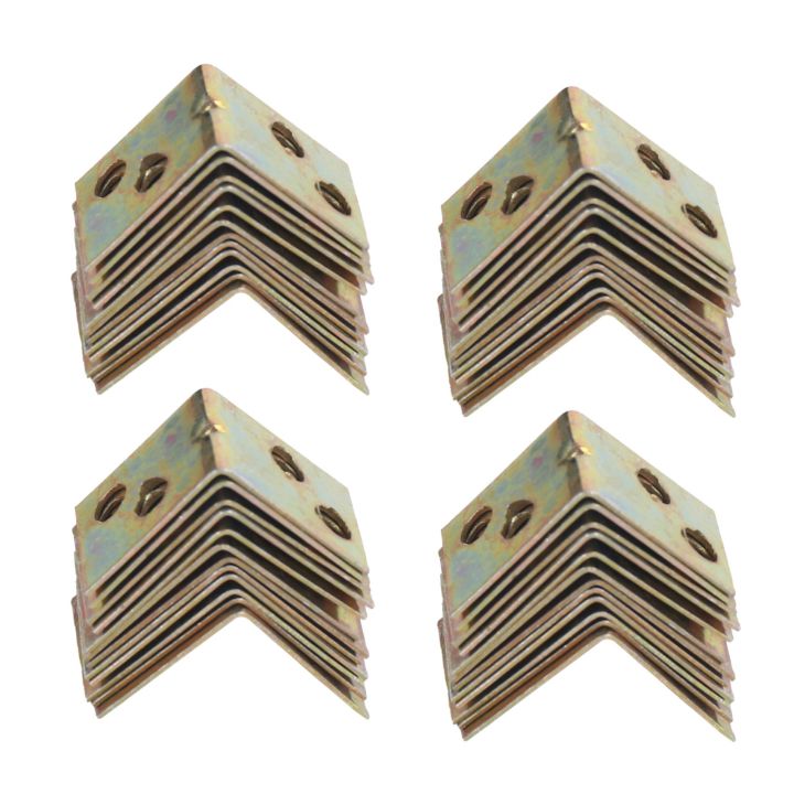 Metal Shelf Support 90 Degree Right Angle Bracket 48Pcs Brass Tone ...
