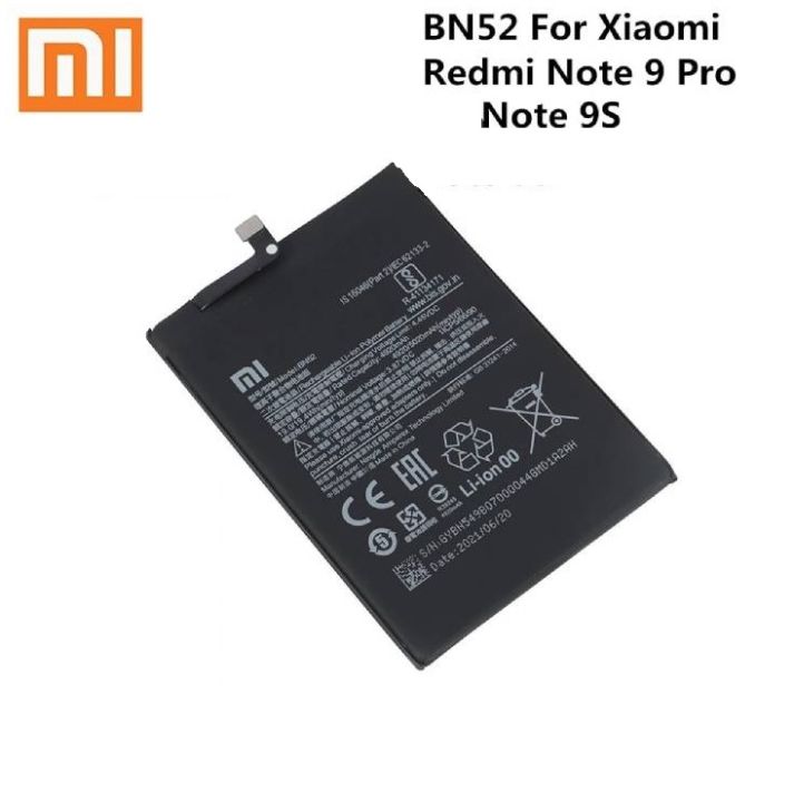 Xiaomi Redmi Note 9 Pro BN-52 BN52 BN 52 Battery Redmi Note 9S Battery ...