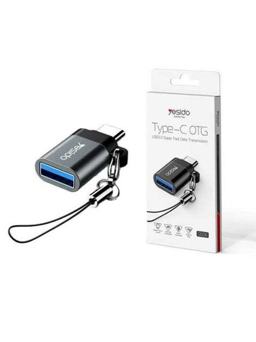 YESIDO GS06 Portable Type-C to USB OTG Connector Adapter with Keychain - Black | Daraz.lk