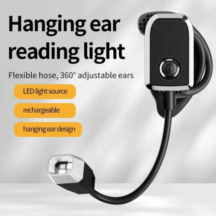 USB Rechargeable Ear-Wearing Reading 3 Color Dimming Brightness Book ...