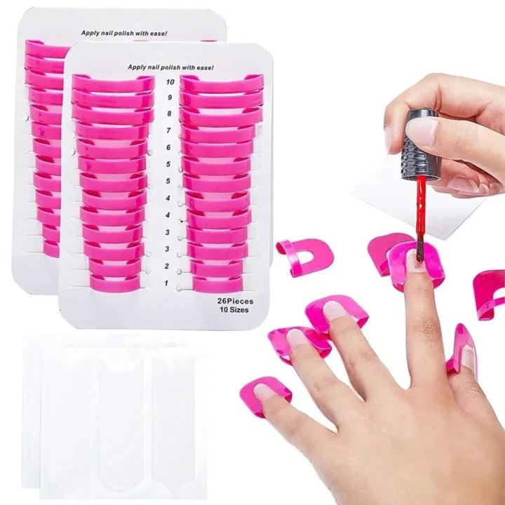 26Pcs/Box Nail Gel Polish Shield Protector Multi-Size Reusable Nail ...