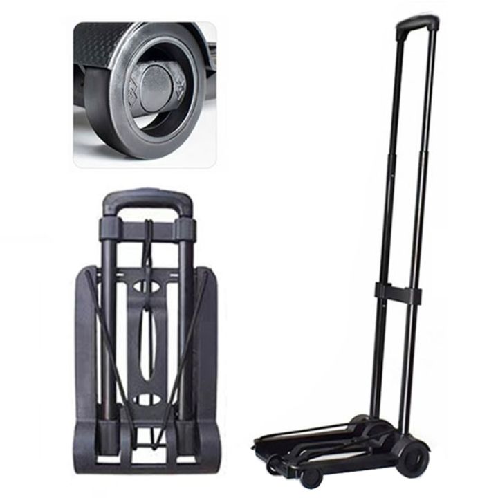 Durable Foldable Pull Rod Luggage Dolly Cart 2 Wheel Heavy Duty ...