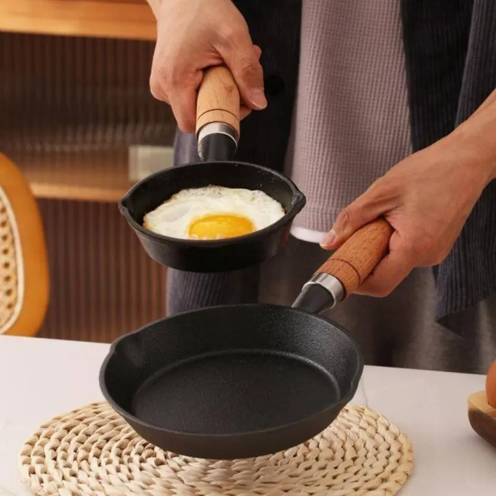 New Uncoated Cast Iron Frying Pan Thickened Black Non Stick Frying Pan ...