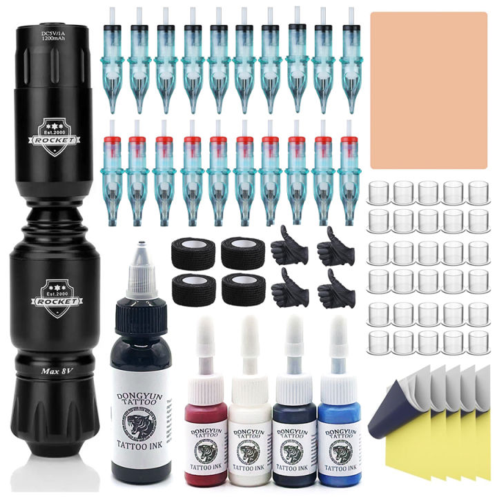 Wireless Tattoo Kit - Rechargeable Rotary Tattoo Pen with Ink ...
