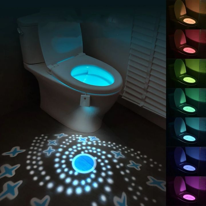 Toilet Night Lights Motion Activated Toilet Bowl Light 7Color Changing ...