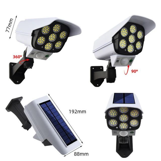 Solar Light - 77 SMD LED Solar Powered Lamp LED COB - CCTV Camera Model ...