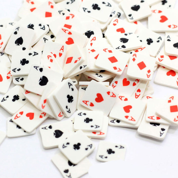10g Ace Playing Cards Polymer Clay Slices For Diy Crafts 5mm Plastic ...