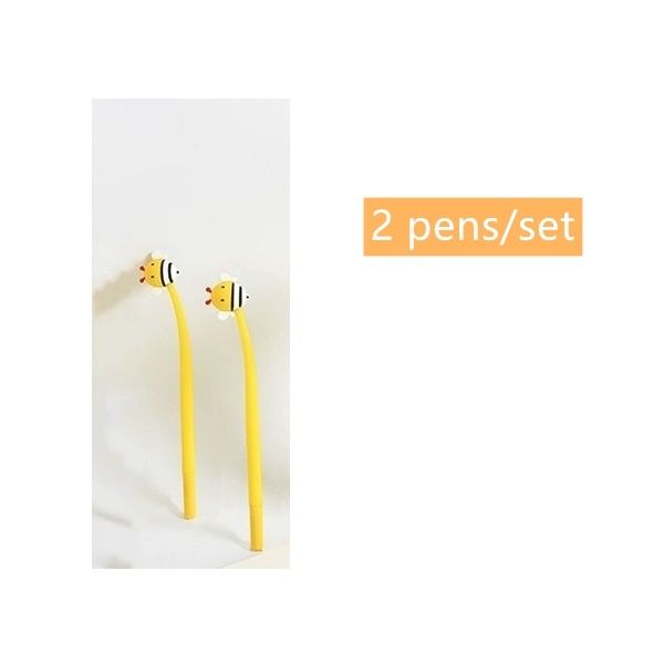 【The Quiet Page】2pcs Little Yellow Honey Bee Flexible Pen Ballpoint 0 ...