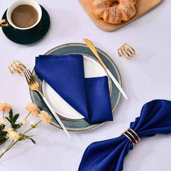 6pcs Hemstitched Square Napkins 50x50cm Satin Cocktail Napkin for Party ...