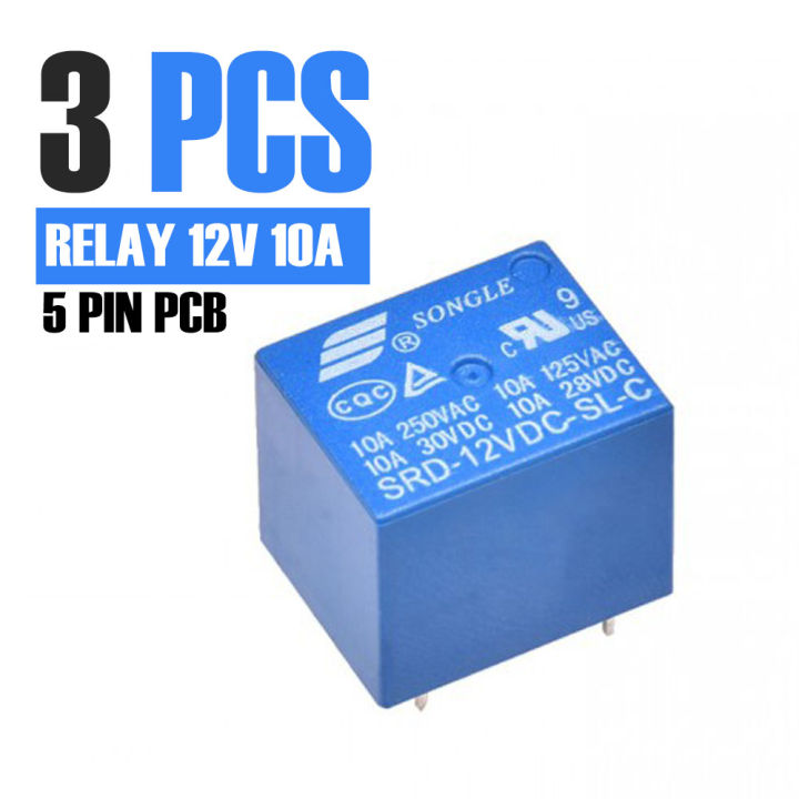 3PCS | RELAY 12V 10A - 5 PIN PCB - SRD-12VDC-SL-C | Daraz.lk