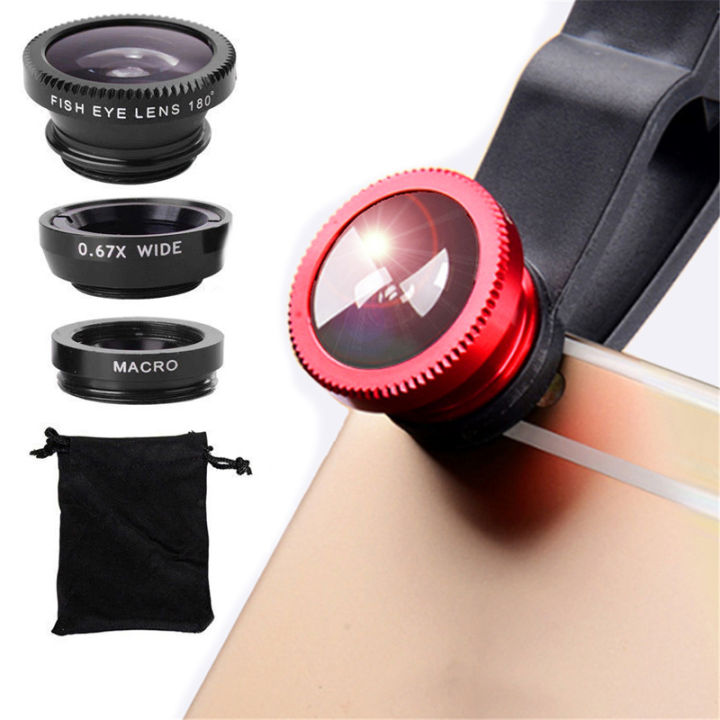 3 In 1 Fish Eye Lens Wide Angle Macro Smartphone Fisheye Lens Zoom For ...