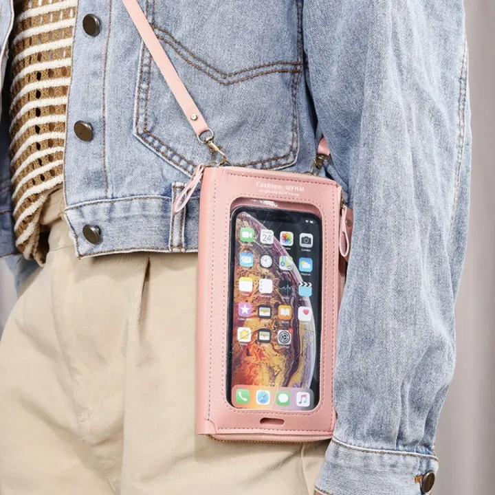 Touch screen mobile phone bag PU leather mobile phone bag multi ...
