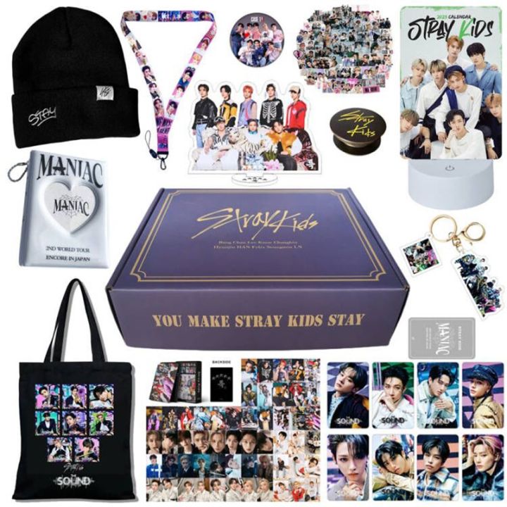 KPOP Stray Kids Album Gift Box Include Keychain Sticker Standee ...