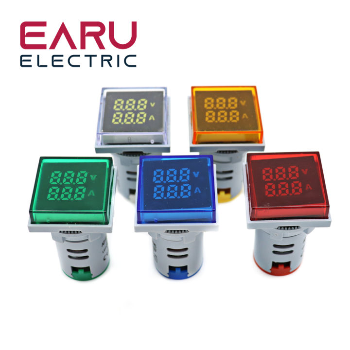 Mini Digital Voltmeter Ammeter 22mm Ac 20-500v 0-100a Amp Volt Voltage ...