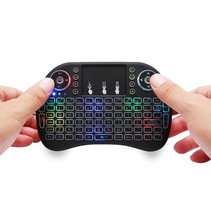 Cool Backlit I8 Mini Wireless Keyboard 2.4GHz Air Mouse Touchpad ...