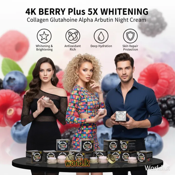 4K BERRY Plus 5X WHIi TENING Collagen Glutathione Alpha Arbutin Night ...