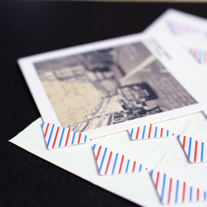 24 Pcs/Lot DIY Retro Plaid Stripes Corner Paper Stickers For Photo ...