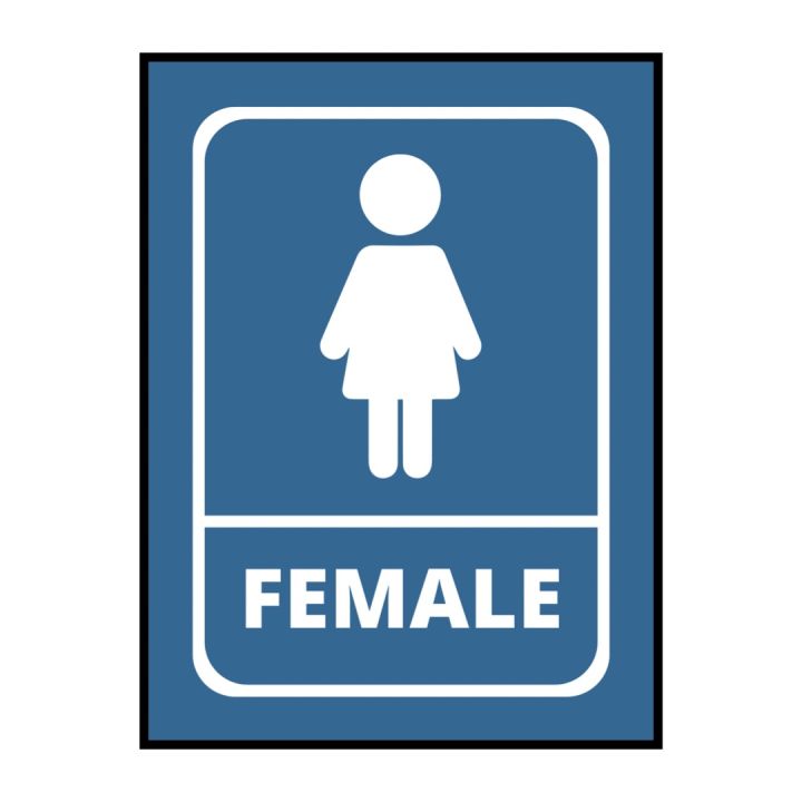 Female Sign Board - 15cm X 21cm - Blue | Daraz.lk