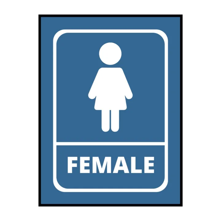 Female Sign Board - 15cm X 21cm - Blue | Daraz.lk