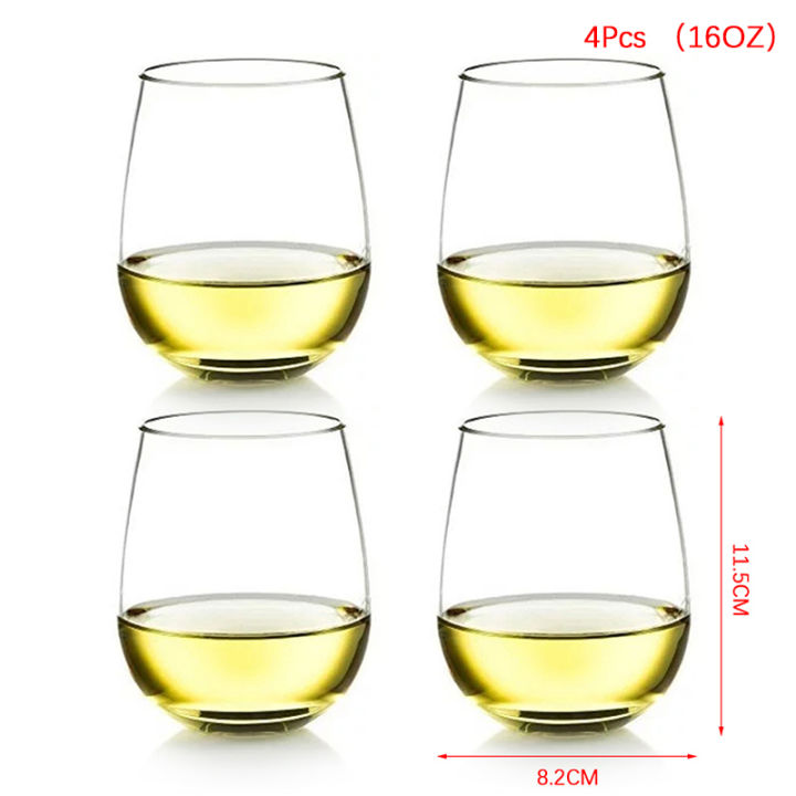 2/4pcs Shatterproof Plastic Glass Unbreakable PET Red Tumbler Glasses ...