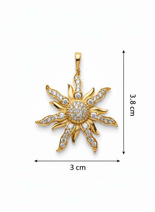 Gold Plated Surya design pendant Beauty sun theme Pendant with white ...
