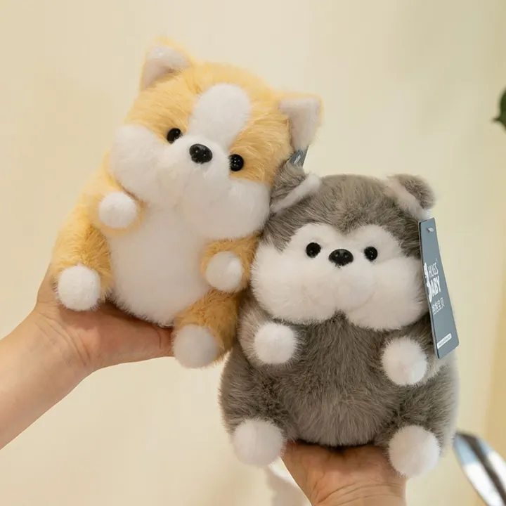 Kawaii Series Ornaments PP Cotton Simulation Dog Plush Toys Husky Corgi ...