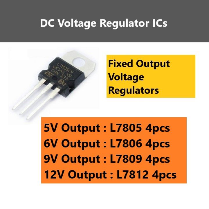 16 pcs of DC Fixed Voltage Output Regulator IC L7805 L7806 L7809 L7812 | Daraz.lk