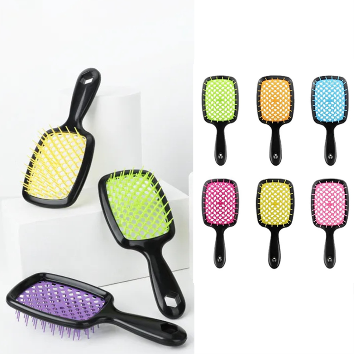New 2025 Colorful Square Grid Hollow Comb Fluffy Styling Foramen ...